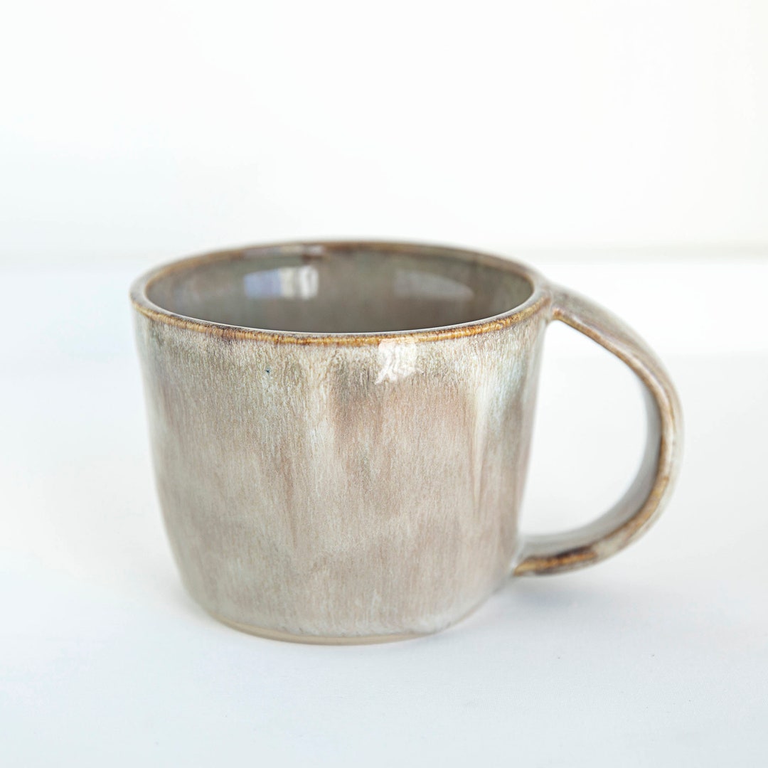 Handmade Ceramic Tan Mug, Tan Mug, Slight Purple Tint - Etsy