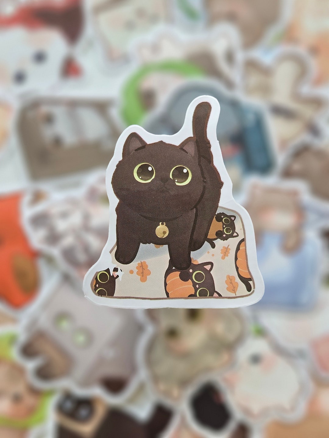 Cute Cat (ver.2) Stickers, Kitty, Big Round Eyed Cat, Animal, Kawaii ...