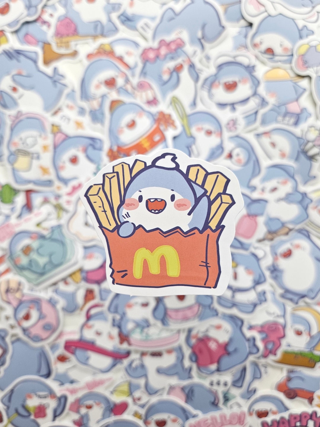 Cute Shark Stickers, Animal, Waterproof Stickers, Waterproof, Kawaii ...