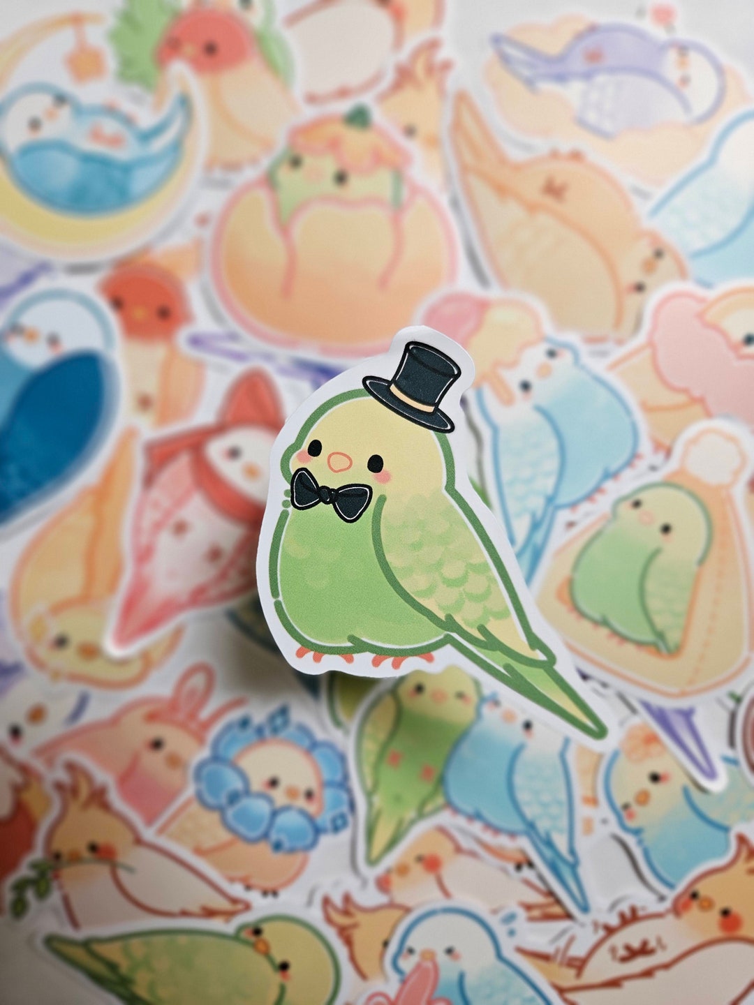 Cute Bird Stickers, Lovebirds, Stickers, Kawaii Stickers, Lunchbox ...