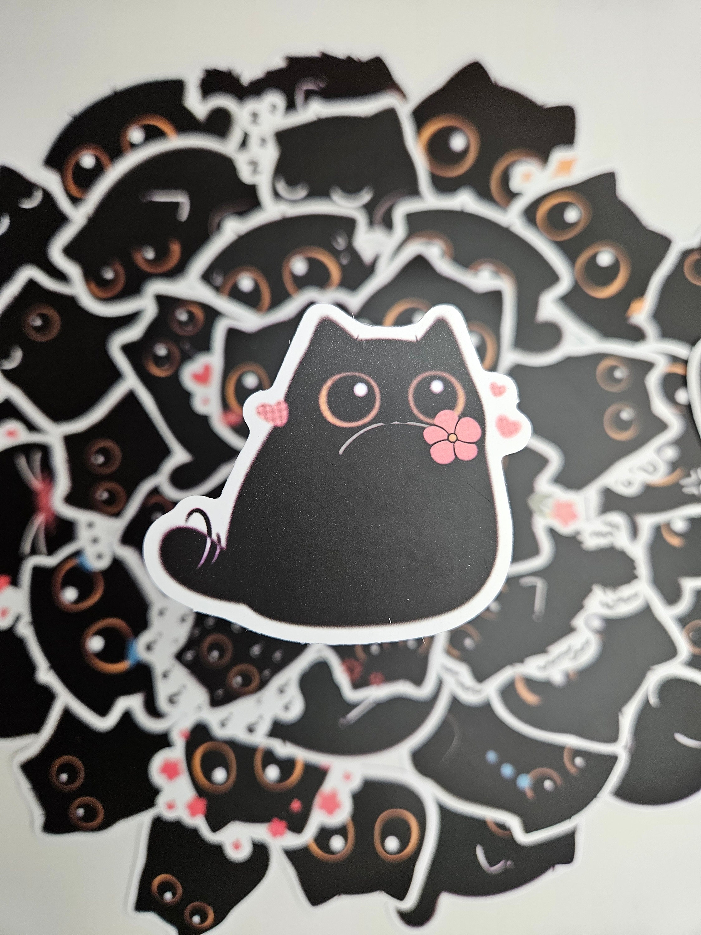 Cute Black Cat Stickers, Black Cat, Cat, Stickers, Kawaii Stickers ...