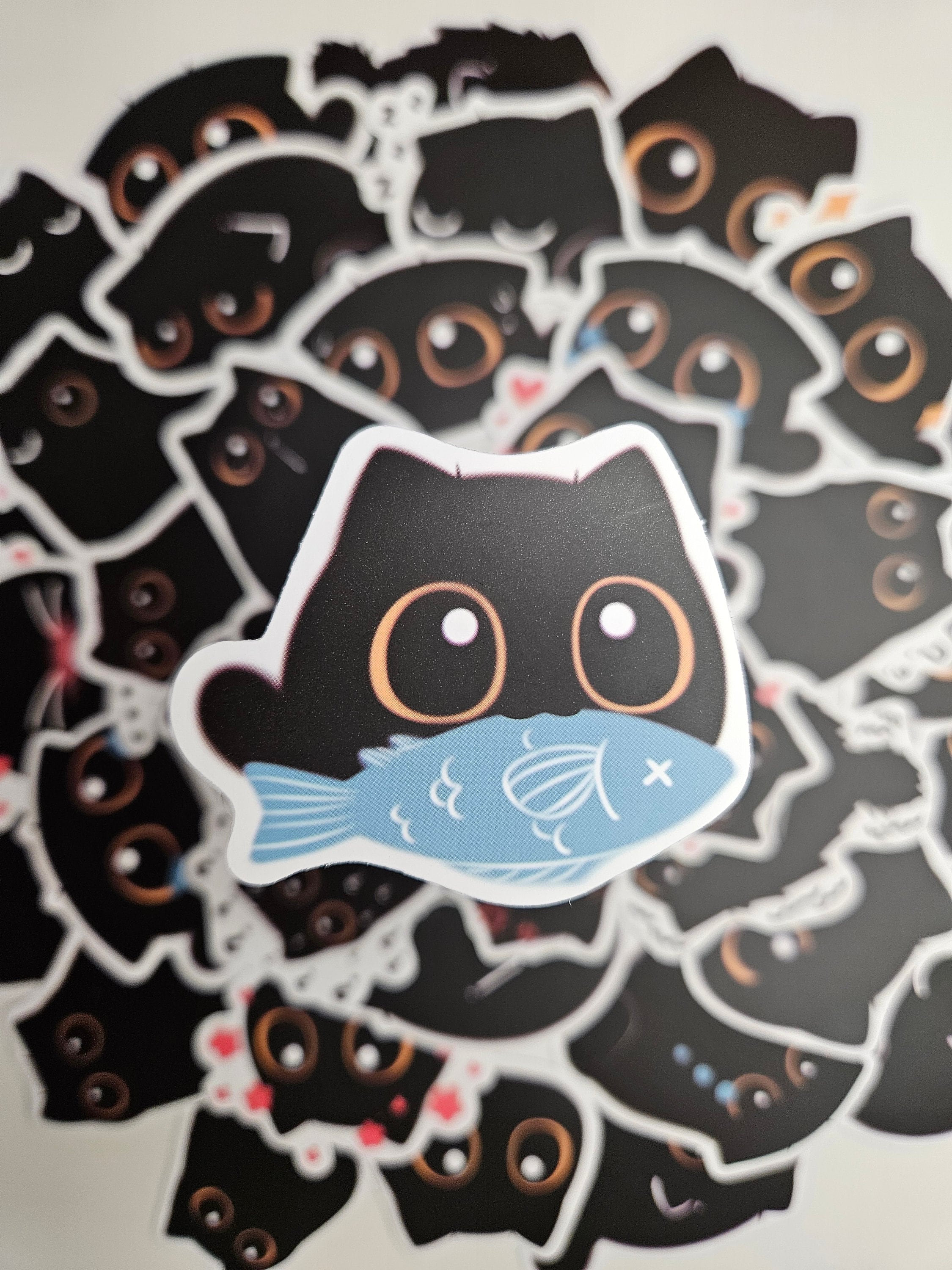 Cute Black Cat Stickers, Black Cat, Cat, Stickers, Kawaii Stickers ...