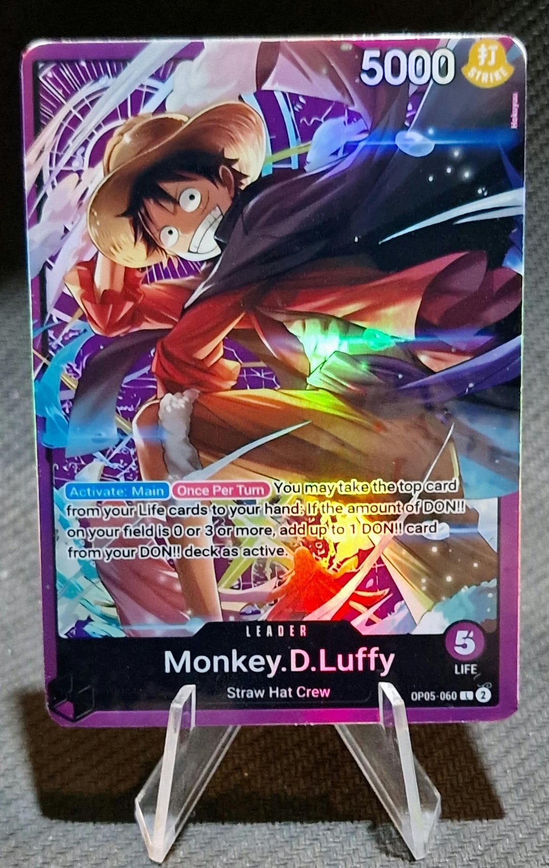 One Piece Proxy Card Holo - Monkey.d.luffy OP05-060 Leader Sound Louder Vol.1 - Etsy