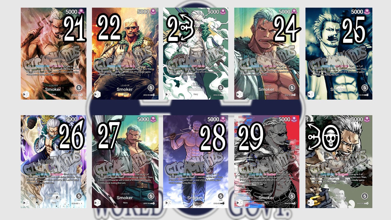 One Piece Leader 02 Custom Card Trading Game Garp Smoker Zephyr ...
