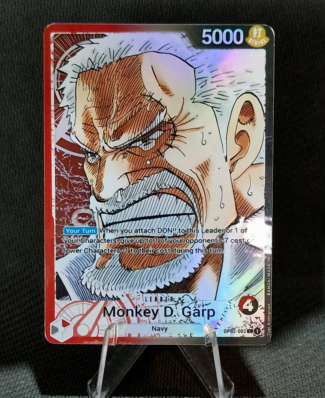 One Piece Proxy Card Holo - Monkey D. Garp OP02-002 Alt Art - Etsy