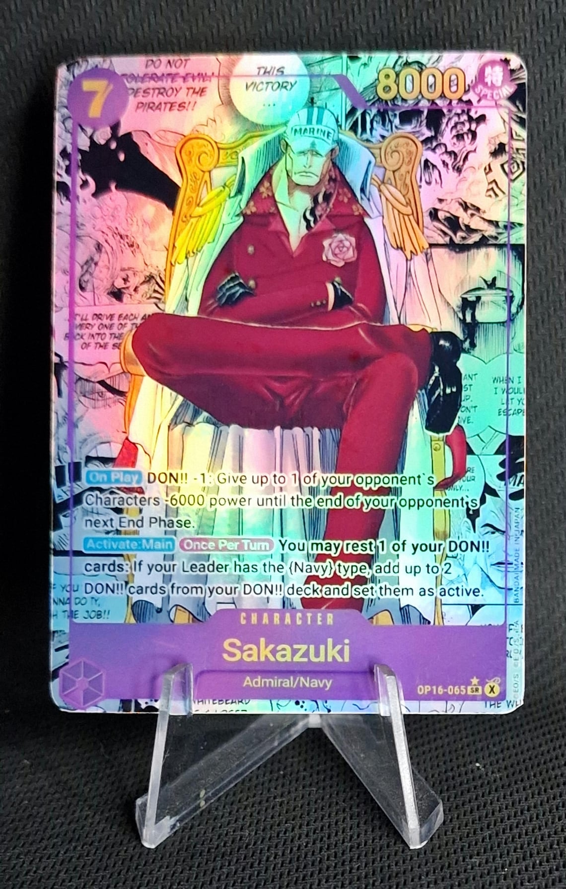 One Piece Manga Art Proxy Card Holo - Sakazuki OP16-065 Character - Etsy
