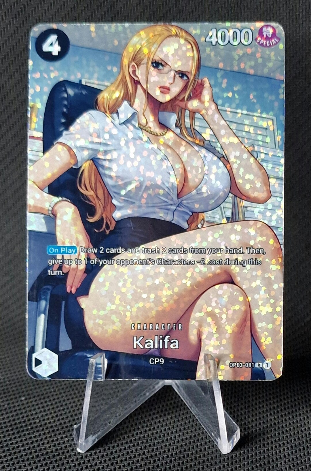 One Piece Card Holo Kalifa Custom Character OP03-081 Alt Art New Holography dot Waifu - Etsy