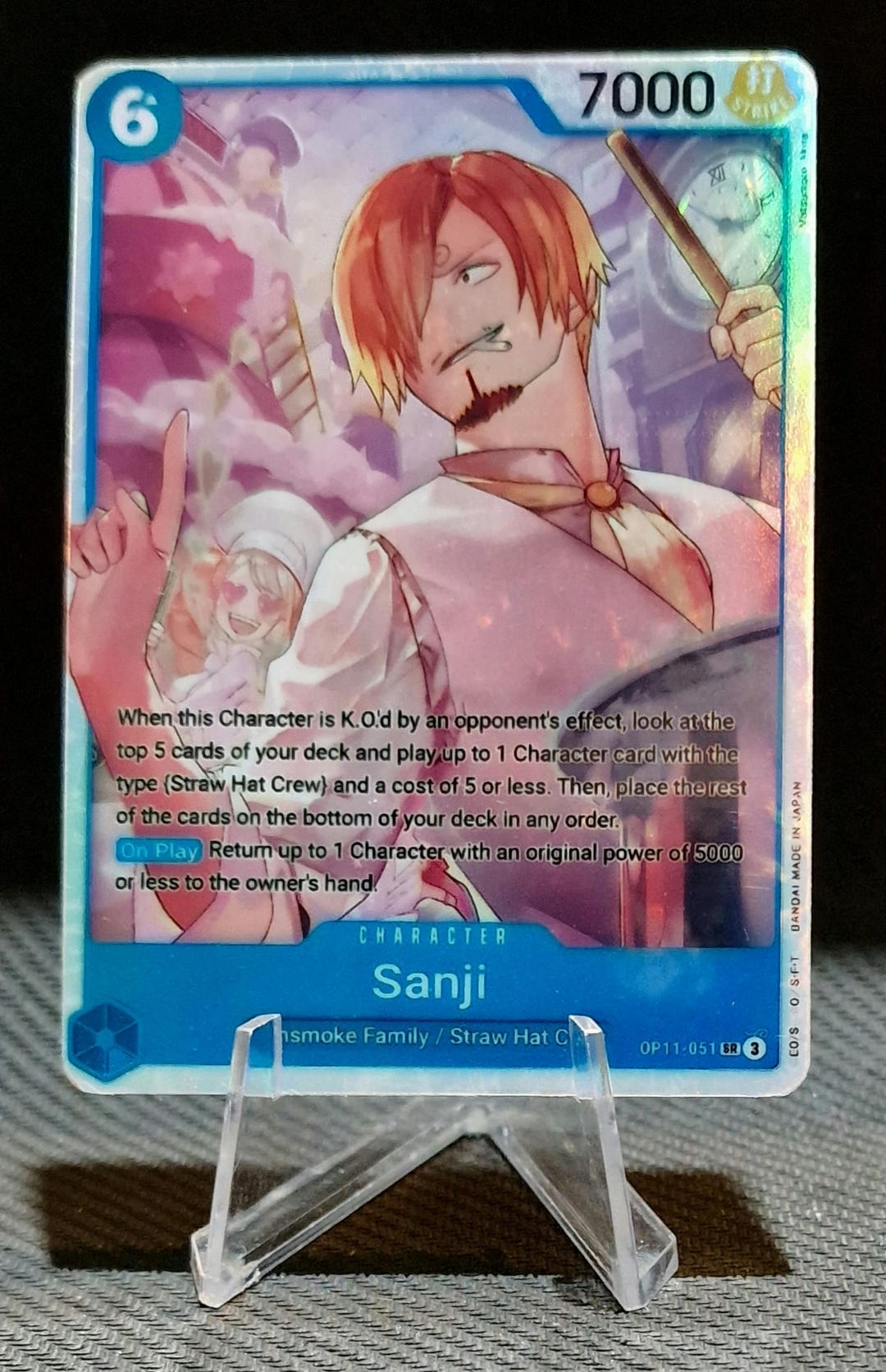 Tarjeta proxy holográfica de One Piece - Personaje Sanji OP11-051 - Etsy España