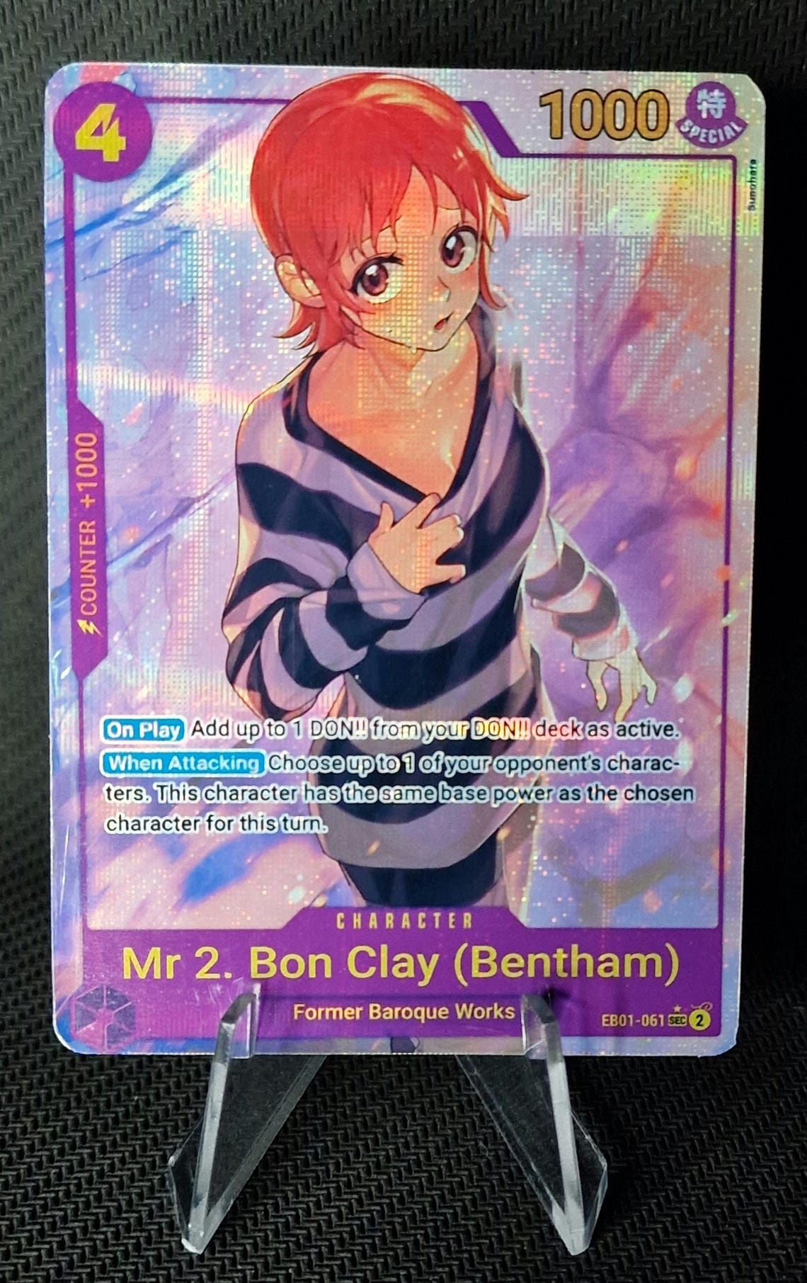 One Piece Proxy Card Holo - Mr 2. Bon Clay (bentham) EB01-061 Character ...
