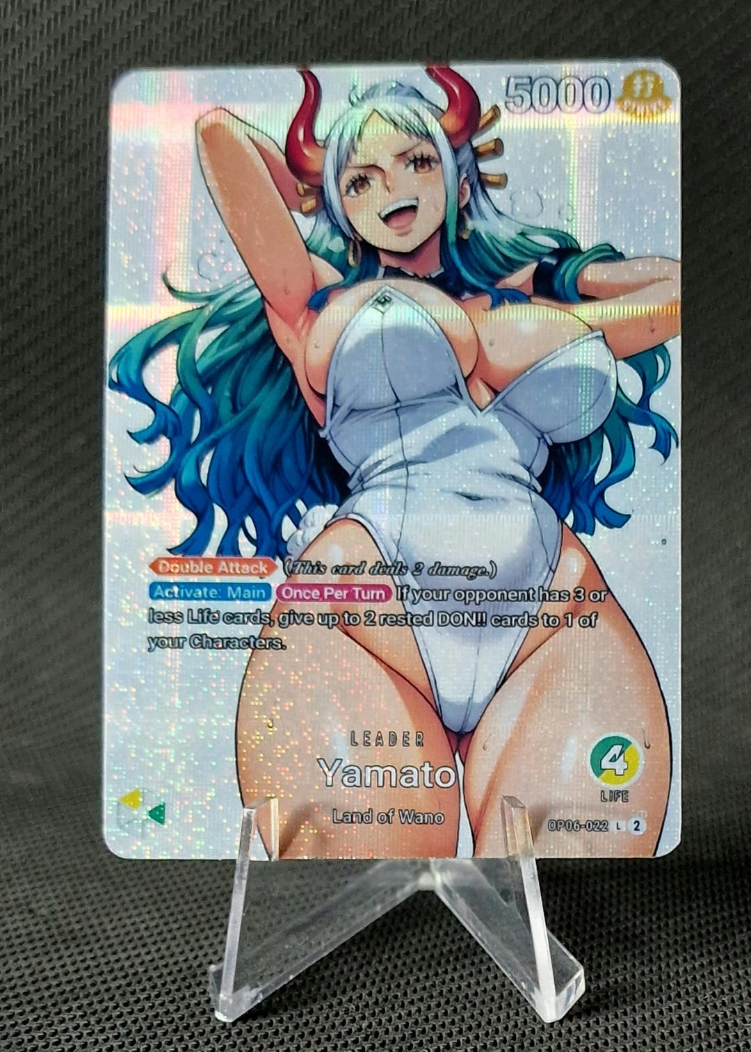 One Piece Card Holo - Yamato Custom Leader OP06-022 Alt Art New Holography "parallel" Waifu - Etsy
