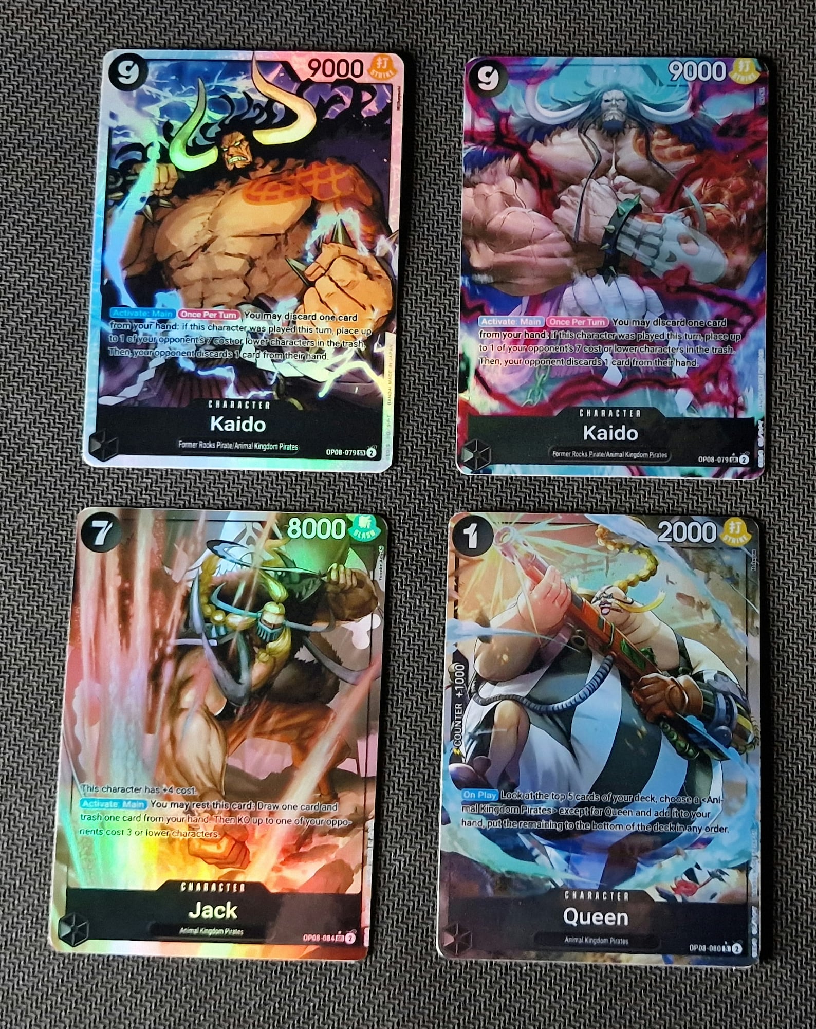 One Piece Proxy Card Holo - Kaido Jack Queen - OP08 Character - Etsy