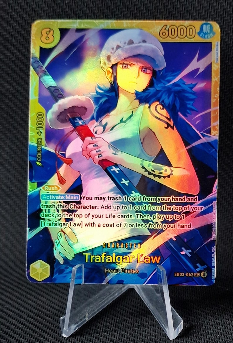 One Piece Proxy Card Holo - Trafalgar Law EB03-062 Character SEC Alt - Etsy