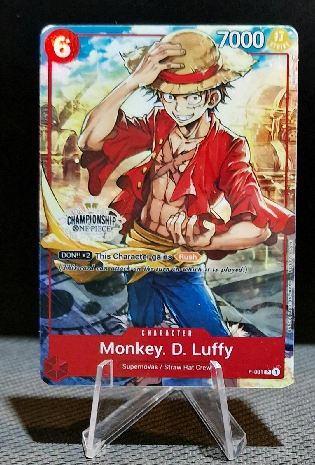 One Piece Proxy Card Holo - Monkey D Luffy P-001 One Piece Championship ...