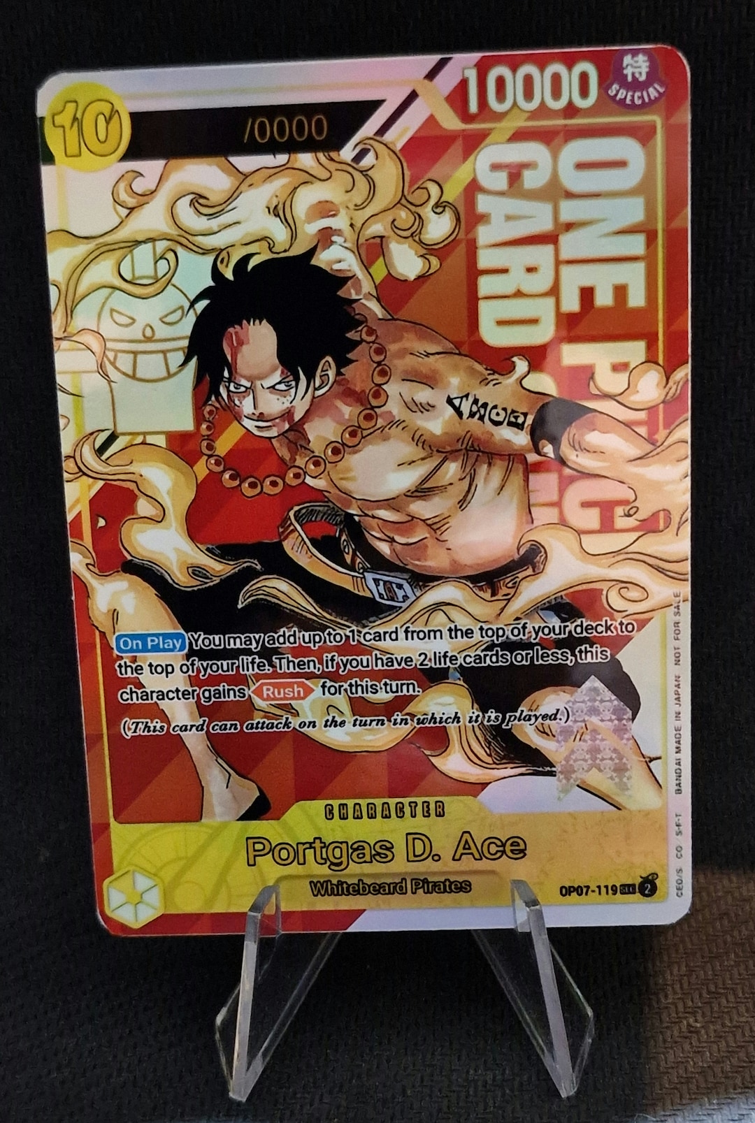 One Piece Proxy Card Holo - Portgas. D. Ace OP07-119 Character Second ...