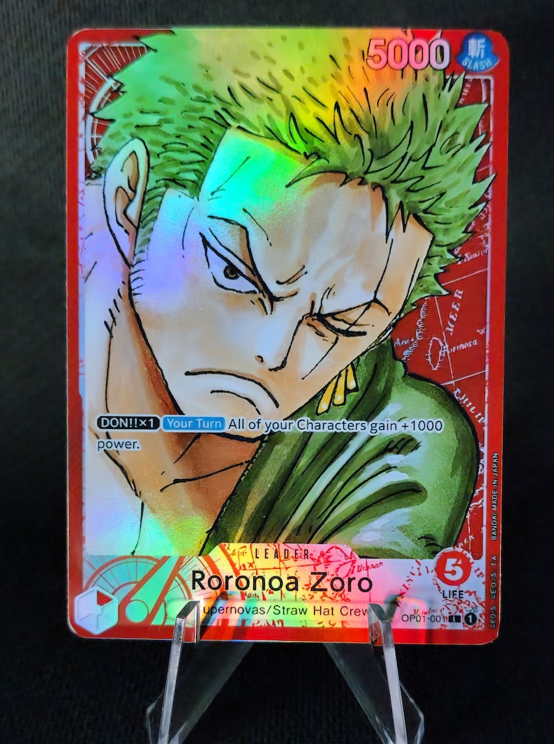 One Piece Proxy Card Holo - Roronoa Zoro Leader OP01-001 Alt Art - Etsy
