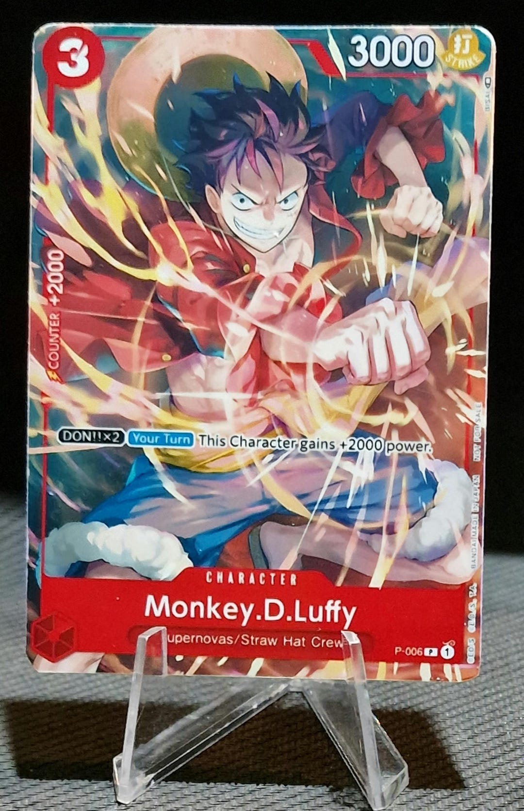 One Piece Proxy Card Holo - Monkey.d.luffy P-006 Character Tournament ...
