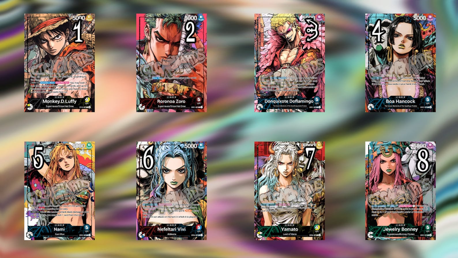 One Piece Special Leader Set JJBA Style Custom Card Trading Game Luffy ...