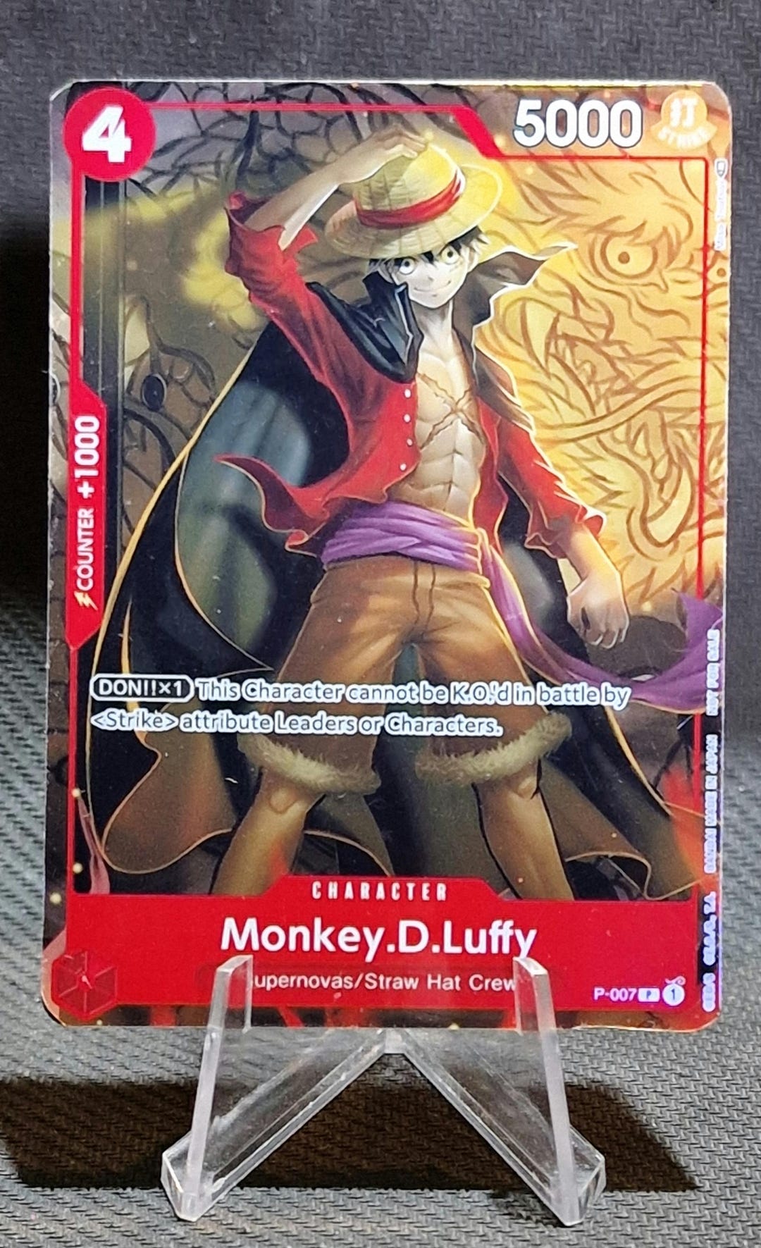 One Piece Proxy Card Holo - Monkey.d.luffy P-007 Character Sealed Asia ...