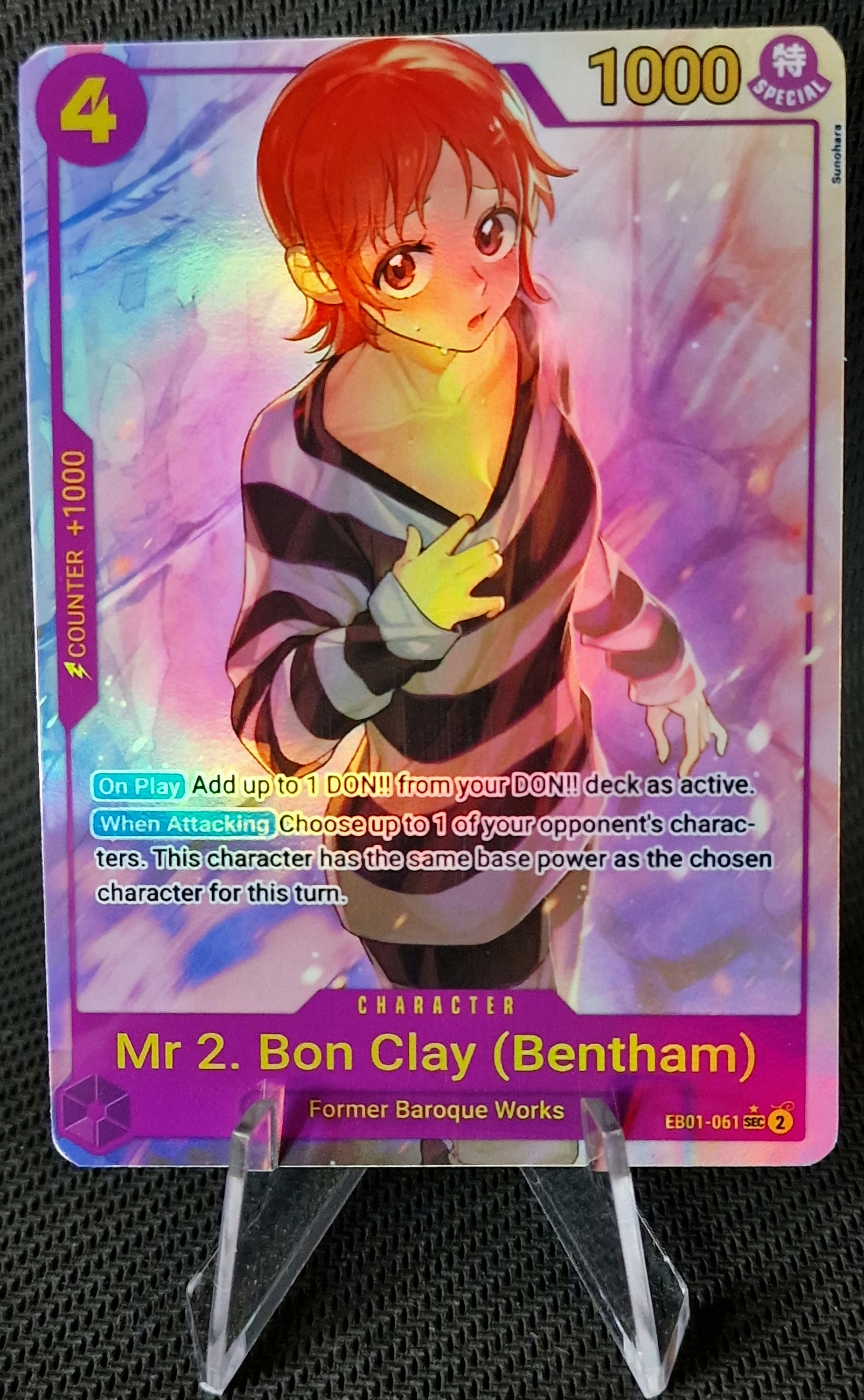 One Piece Proxy Card Holo - Mr 2. Bon Clay (bentham) EB01-061 Character ...