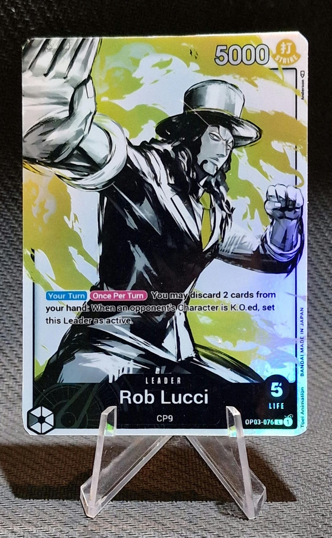 One Piece Proxy Card Holo - Rob Lucci Leader OP03-076 Alt Art - Etsy