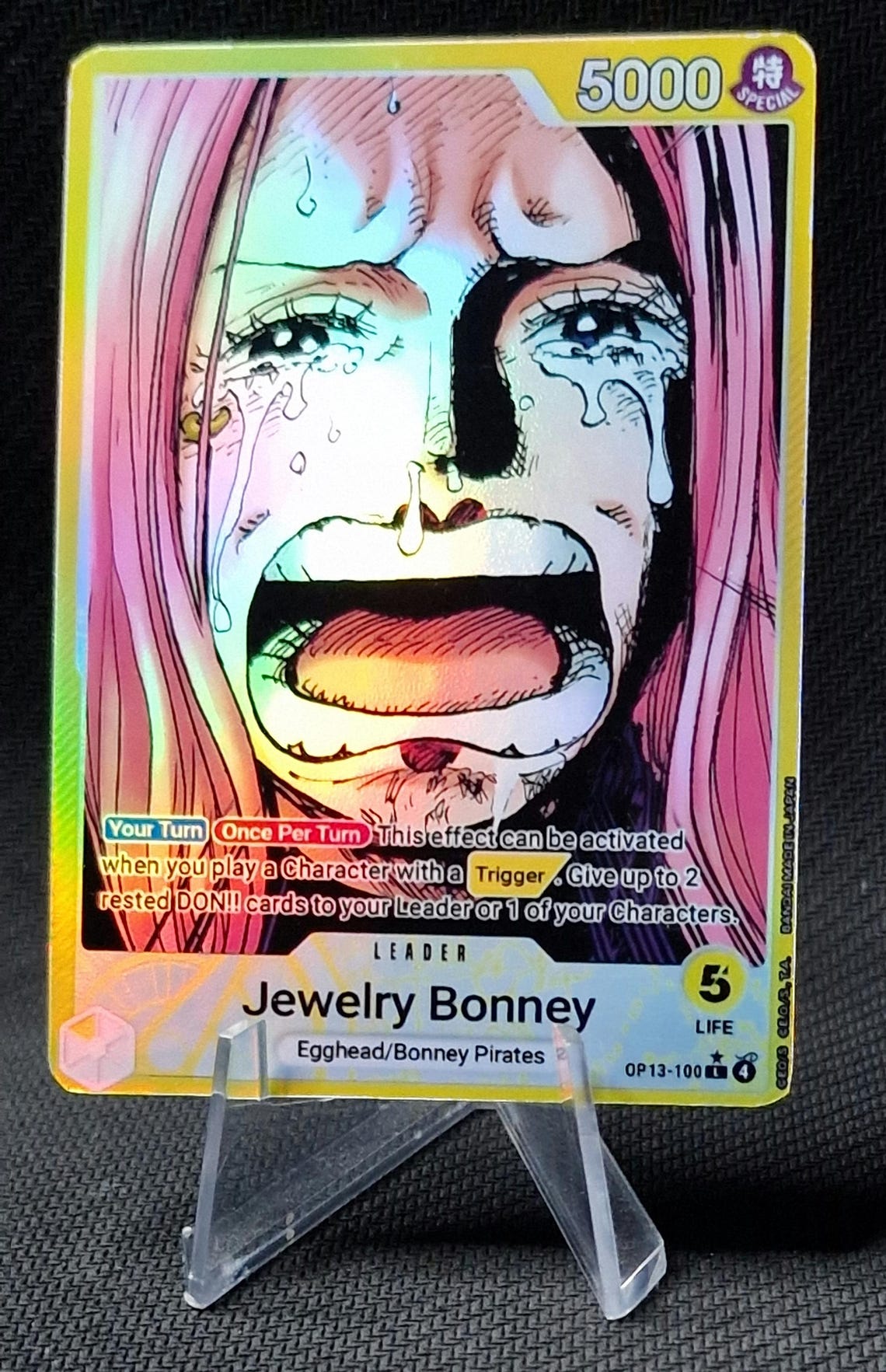One Piece Proxy Card Leader Holo - Jewelry Bonney OP13-100 Alt Art - Etsy