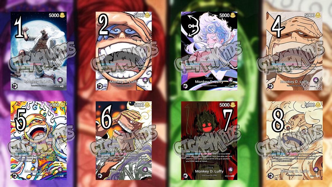 One Piece Leader 09 Custom Card Trading Game Monkey D Luffy Gear 5 ...