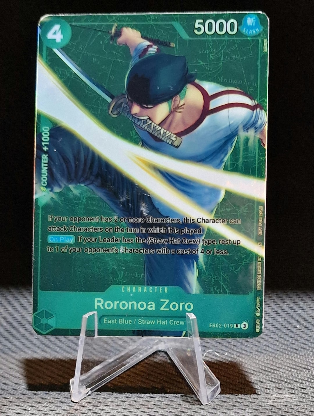 One Piece Proxy Card Holo - Roronoa Zoro EB02-019 Character - Etsy
