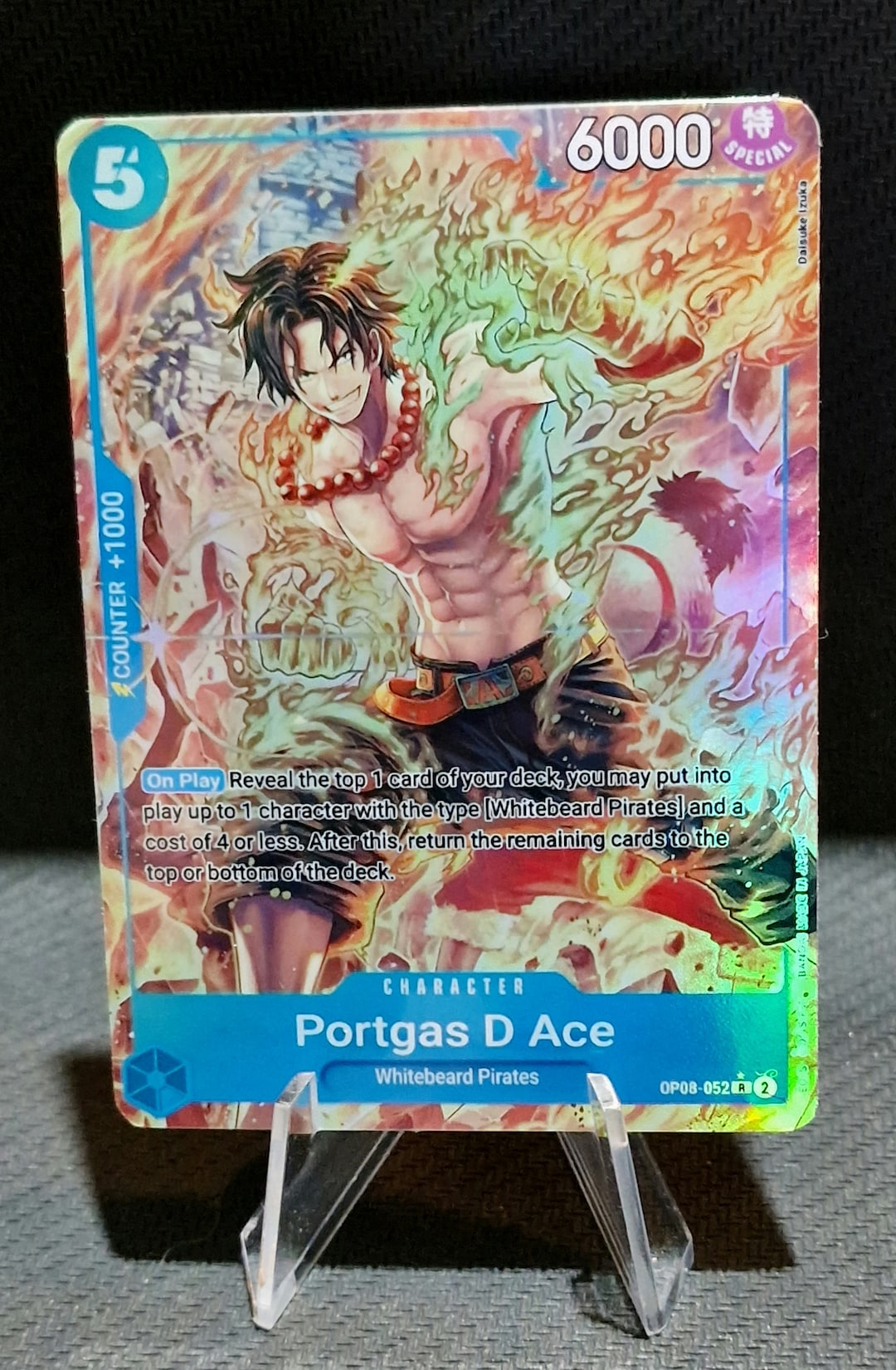 One Piece Proxy Card Holo - Portgas D Ace OP08-052 Character - Etsy