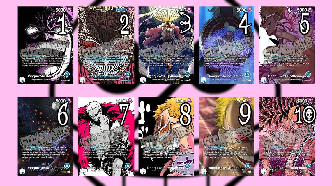 One Piece Leader 01 Custom Card Trading Game Doflamingo Kaido King ...