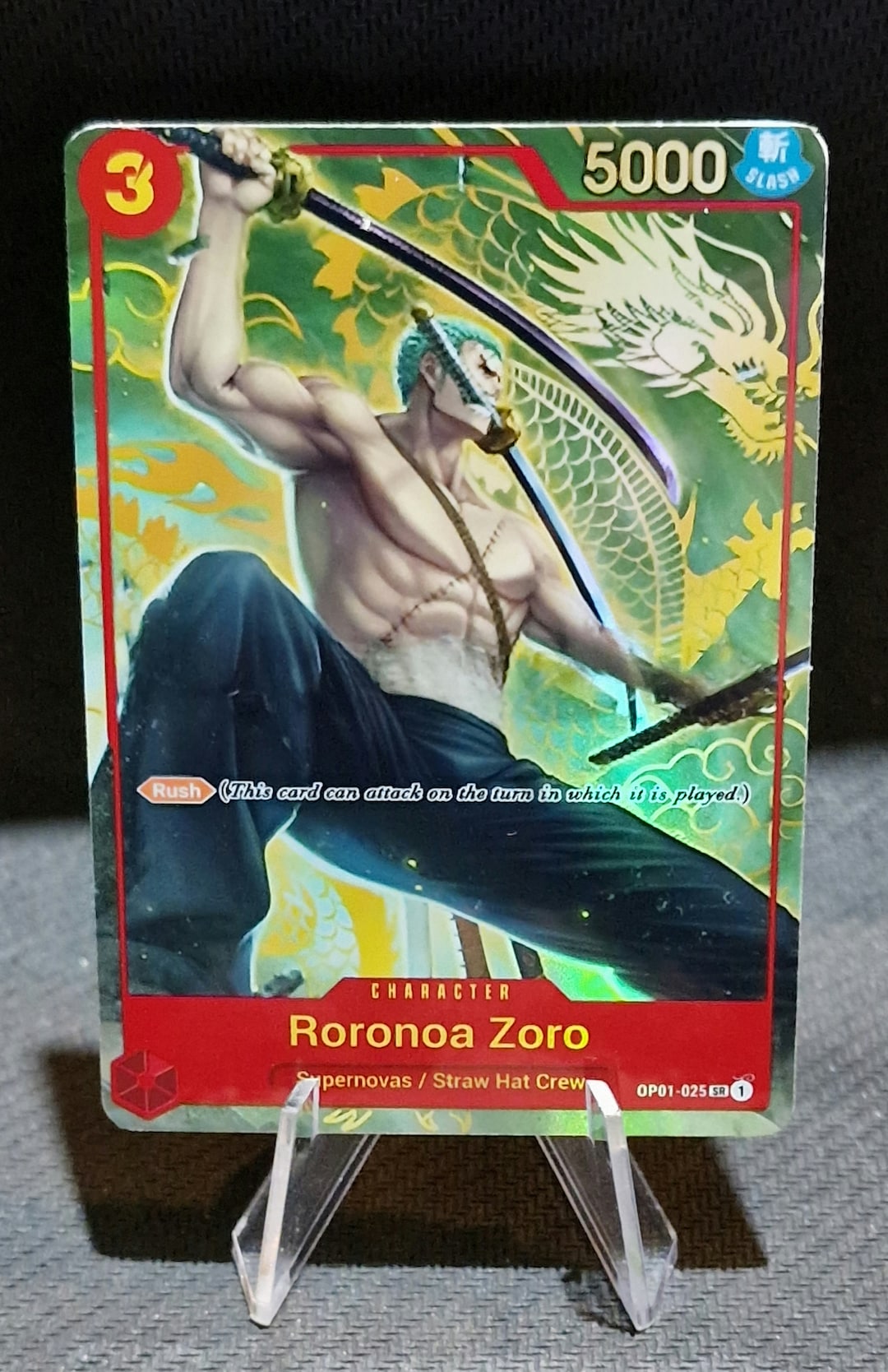 One Piece Proxy Card Holo - Roronoa Zoro OP01-025 Character Exclusive ...