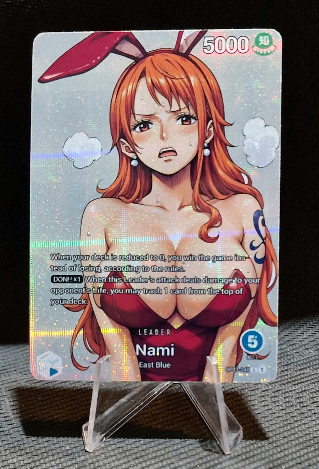 One Piece Card Holo - Nami Custom Leader OP03-040 Alt Art New Holography "parallel" Waifu - Etsy