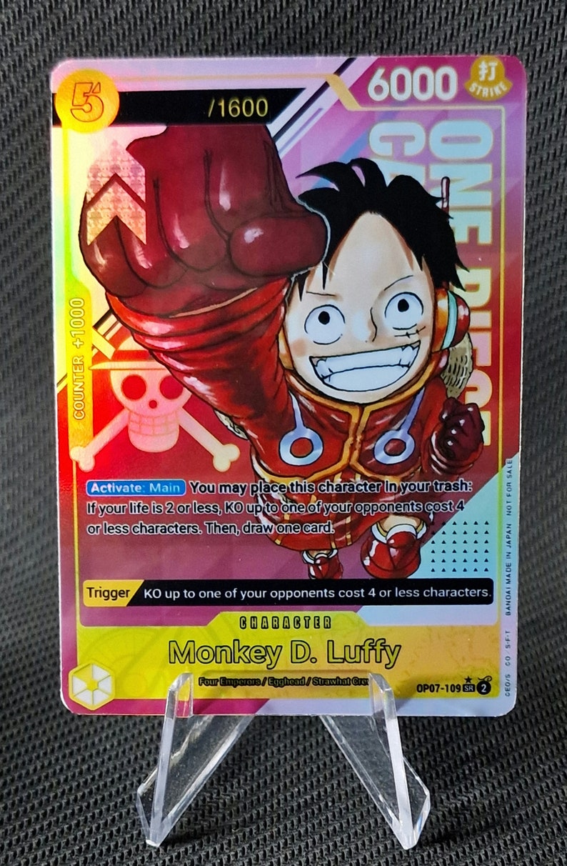 One Piece Proxy Card Holo - Monkey D. Luffy OP07-109 Character Second ...