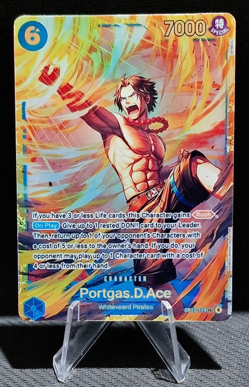 One Piece Character Custom Card Proxy Portgas.d.ace OP13-119 Sec - Etsy