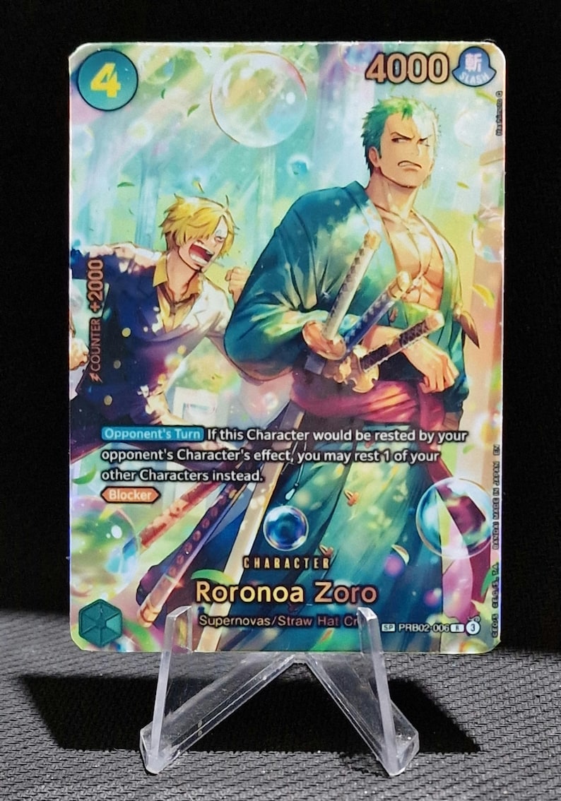 One Piece Proxy Card Holo - Roronoa Zoro PRB02-006 Special Character ...