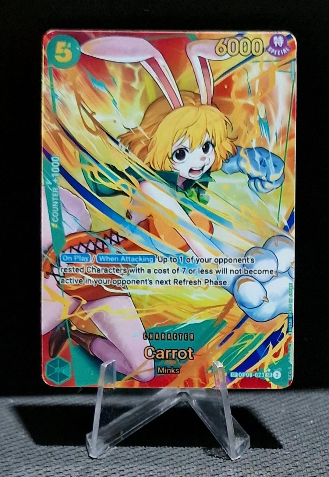 Tarjeta proxy holográfica de One Piece - Carrot OP08-023 Personaje PRB ...