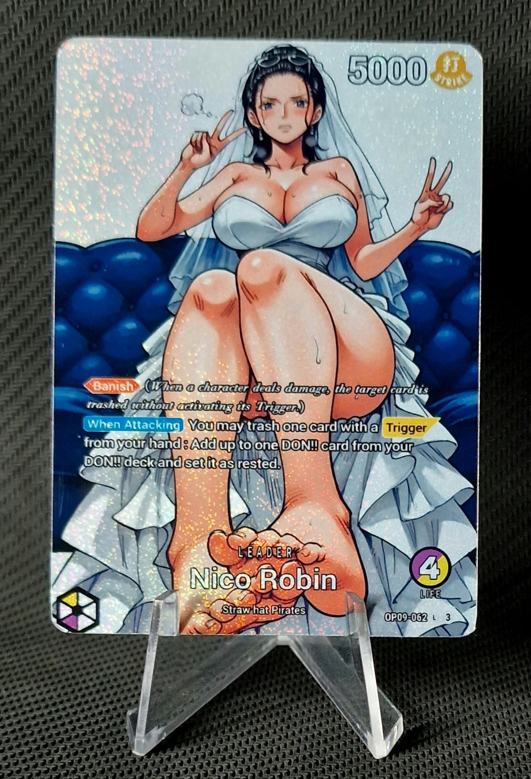 One Piece Card Holo - Nico Robin Custom Leader OP09-062 Alt Art New Holography "sesame Dot ...