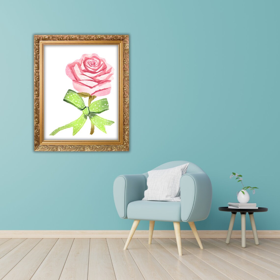 Coquette Rose & Bow Artwork ~ Digital File - Etsy