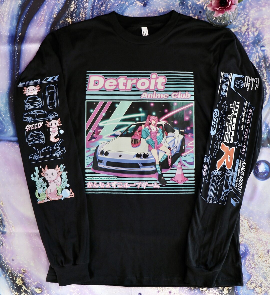 Kanjo Nights Type (R) | Heavyweight Cotton Long Sleeve T-shirt - Etsy