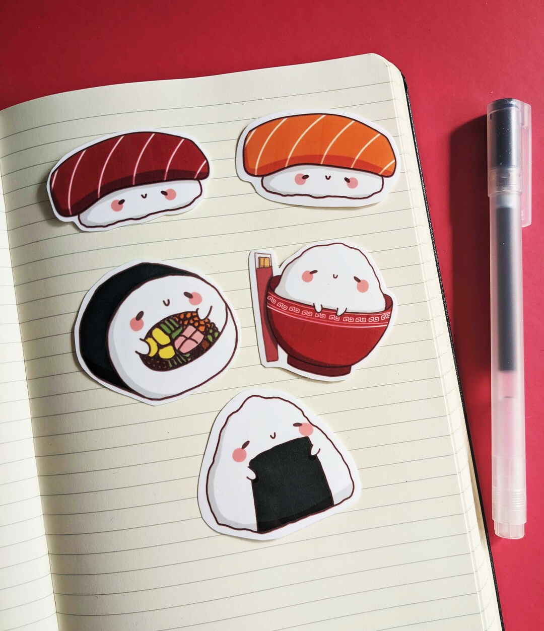 Cute Sushi Rice Food Sticker Set | Sushi, Onigiri Stickers | Matte ...