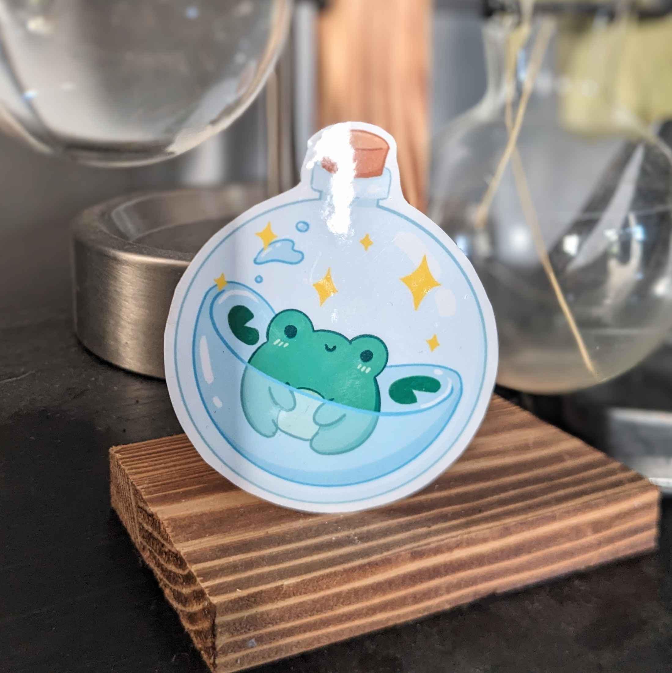 Frog Potion Sticker | Cute Potion Bottle Sticker | Vinyl Sticker for ...