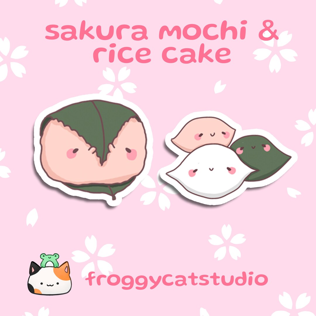 Mochi & Rice Cake Sticker Set of 2 | Cute Asian Food Stickers | Vinyl ...