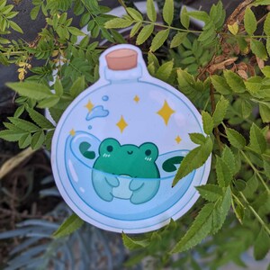 Frog Potion Sticker | Cute Potion Bottle Sticker | Vinyl Sticker for ...