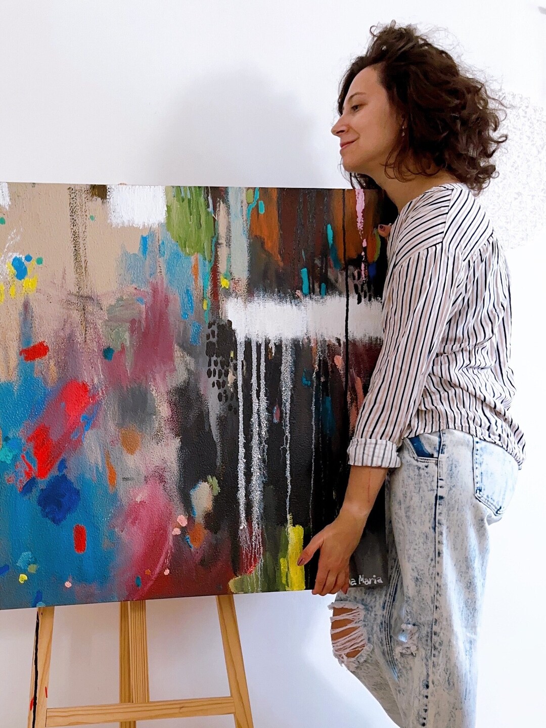 Large Abstract Painting love Poem Canvas 32 X 32 Mixed Media Wall Art ...