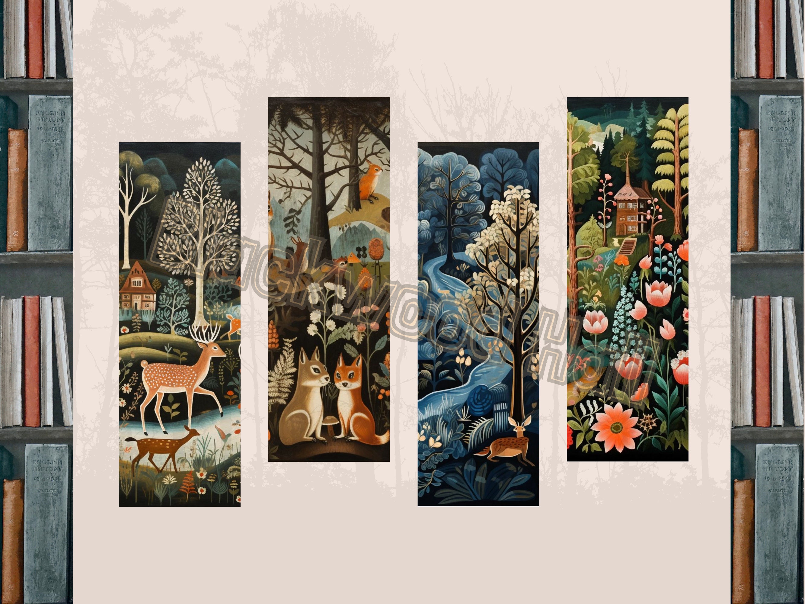 Forest Bookmarks Bundle Printables, Forestcore Decor Gifts, Book Mark ...