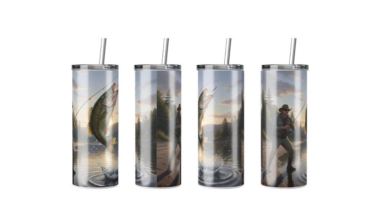 Largemouth Bass Fishing Scene PNG, Angler Digital Download - Etsy