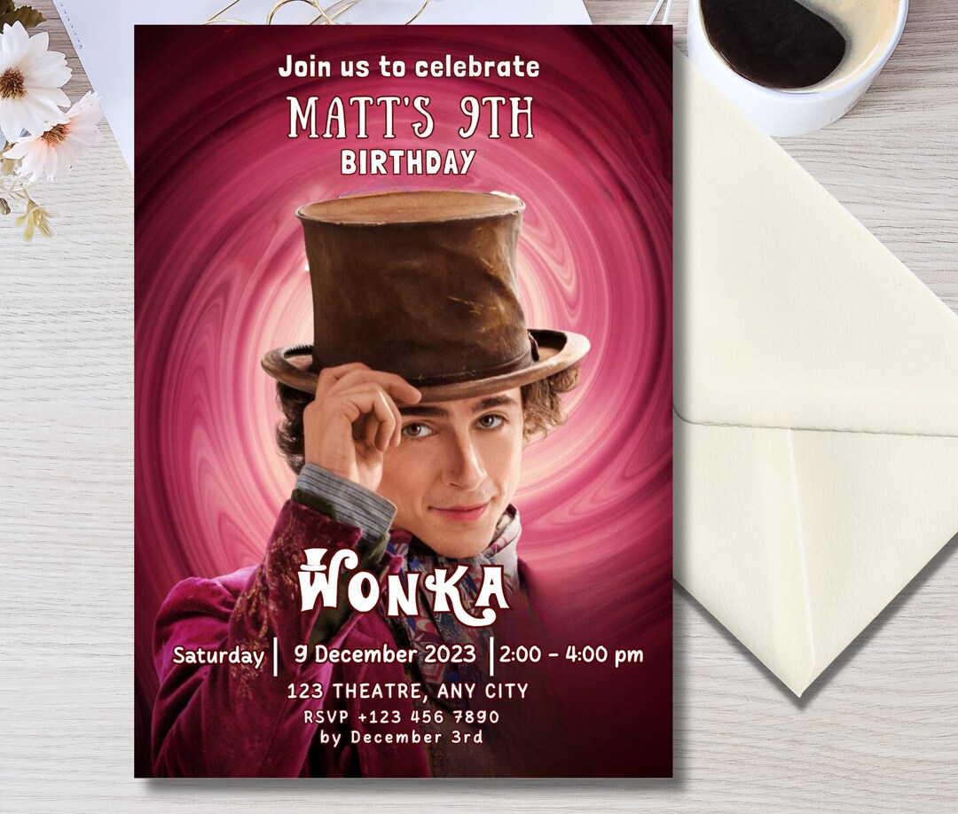 Invitación de la película Willy Wonka invitación de - Etsy España