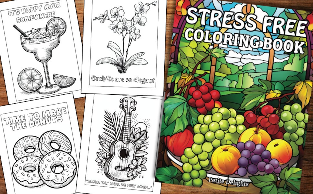 50 Printable Stress-free, Easy, Large, Adults Coloring Pages for Stress ...