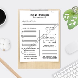 Sarcastic Daily Planner Printable – “things I Might Do” Funny To-do ...