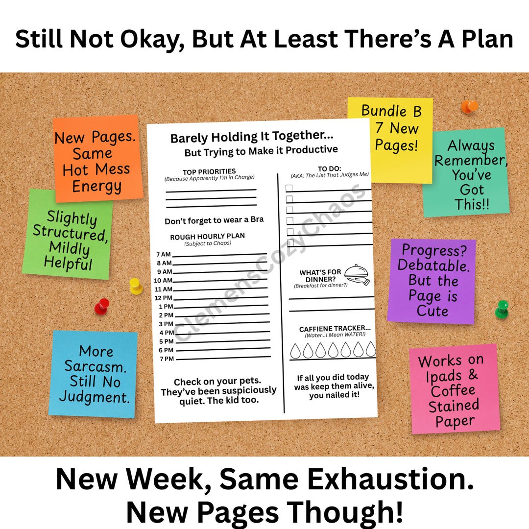 Funny Daily Planner Bundle – Barely Holding It Together Set 2 ...