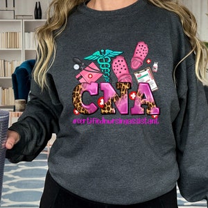 CNA Nurse Sweatshirt, Personalized CNA Nurse Valentine Shirt, Nurse ...